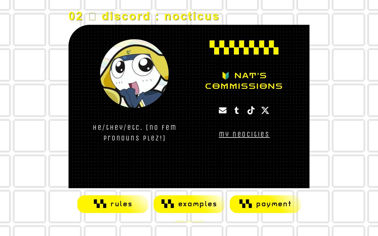 𖣯 nat's commissions